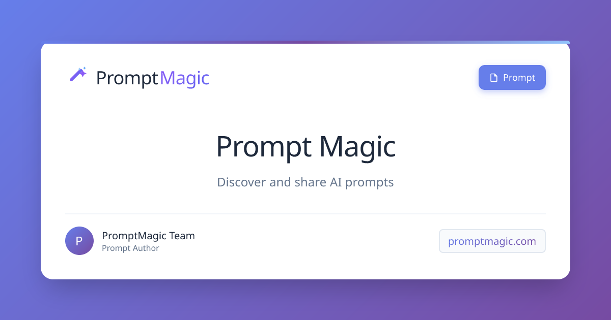 Prompt Magic - Discover and share AI prompts